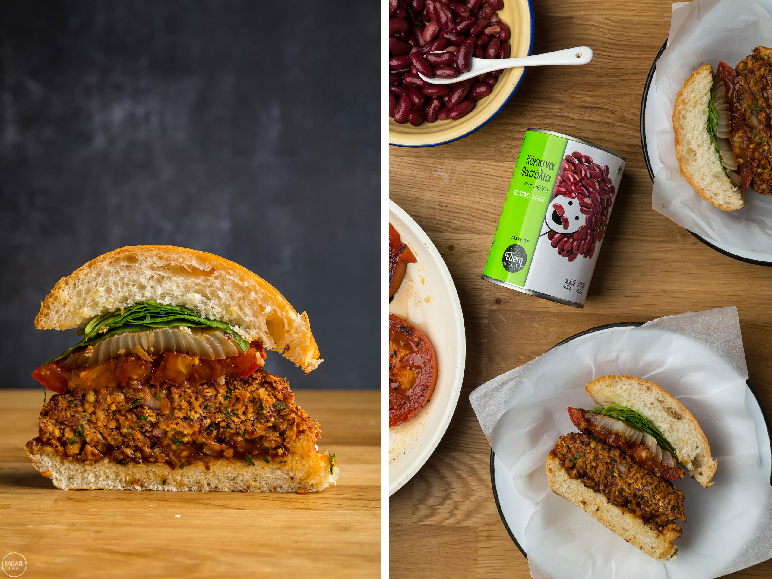 Το απόλυτο burger με ζουμερό μπιφτέκι από κόκκινα φασόλια (vegan ...