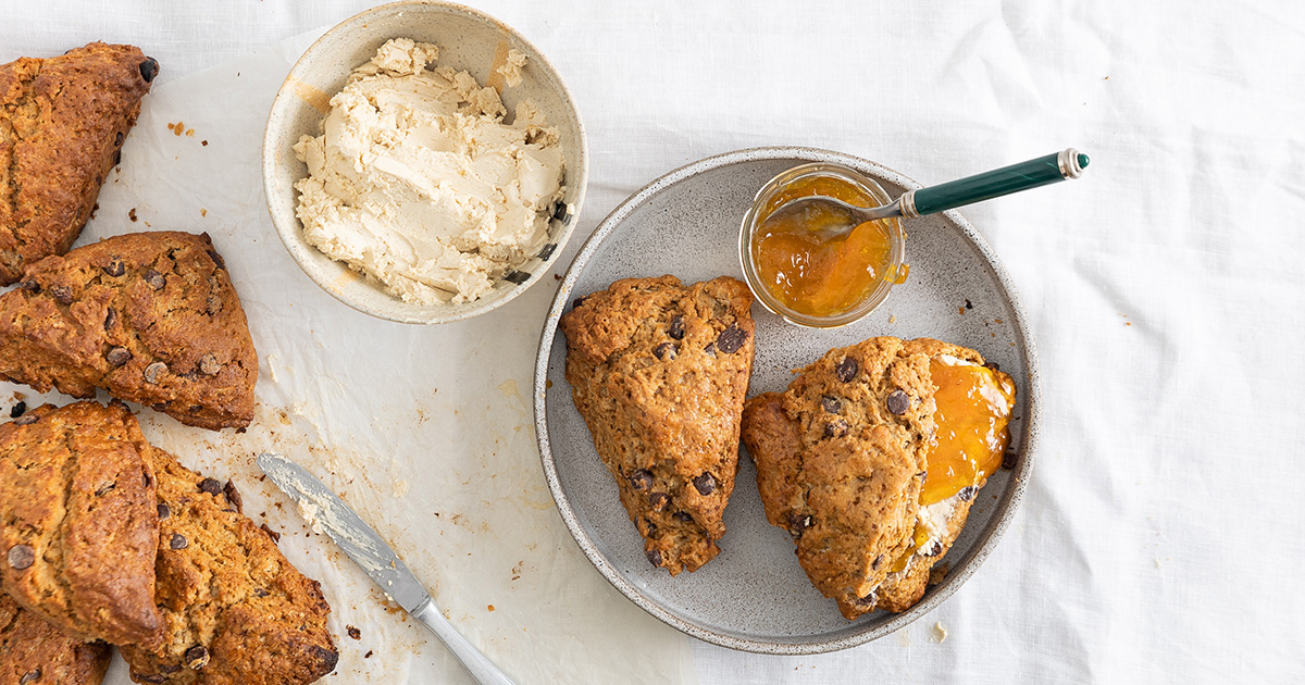 Scones με σταγόνες σοκολάτας